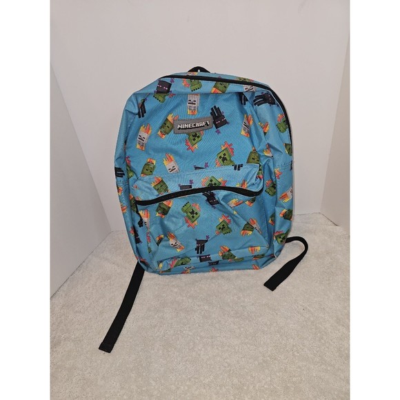 Minecraft | Accessories | Minecraft Blue Backpack Book Bag Characters ...